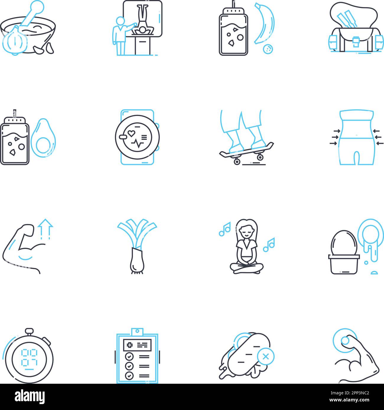 Holistic health linear icons set. Wellness, Harmony, Balance, Energy ...