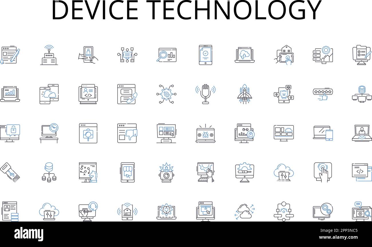 Device technology line icons collection. Promotion, Advancement ...