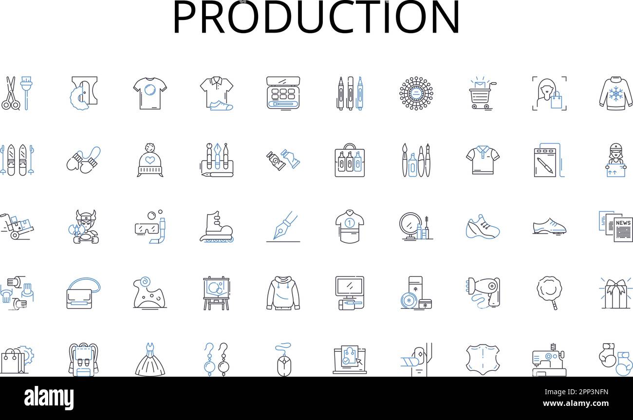 Production line icons collection. Strategy, Innovation, Expansion ...