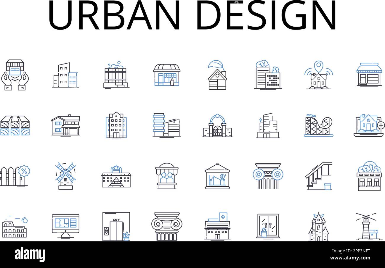 Urban design line icons collection. Graphic design, Industrial design ...