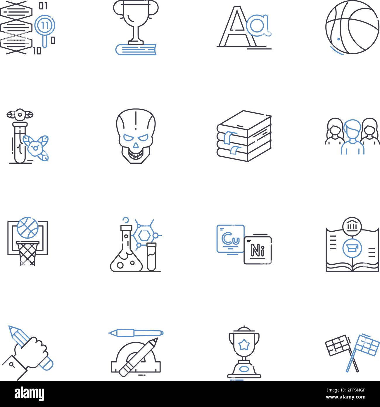 Technical College Line Icons Collection Vocational Trades Certificates Apprenticeship