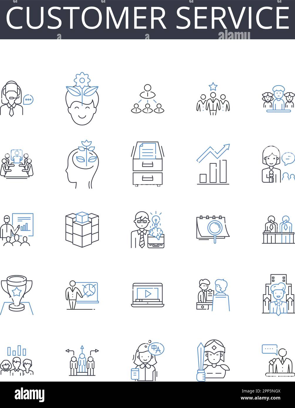 Customer service line icons collection. Client relations, Customer ... Customer service line icons collection. Client relations, Customer ...