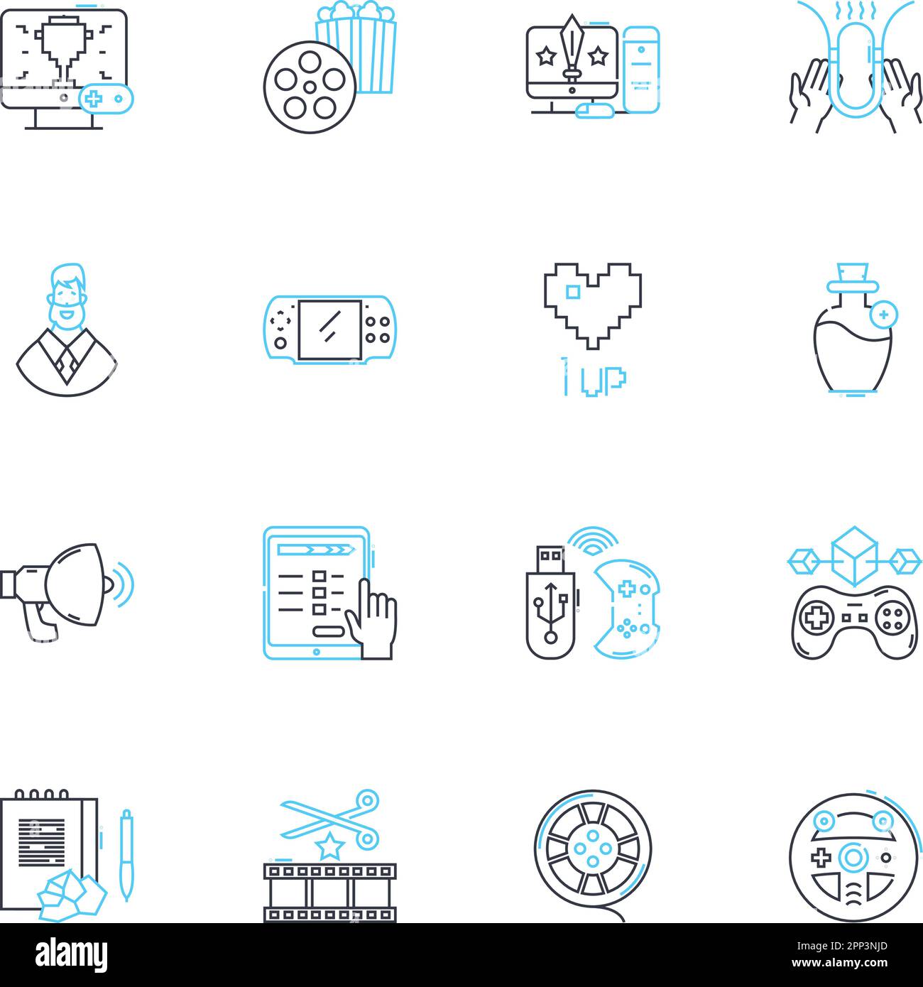 Sound Posting linear icons set. Acoustic, Audio, Beat, Boom, Clang ...