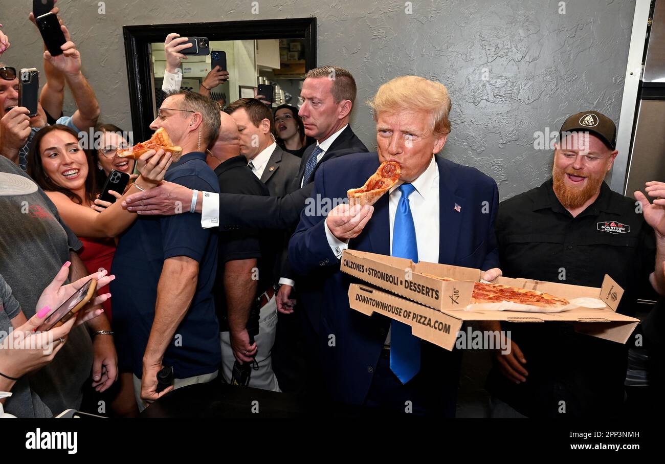 Former President Donald Trump receiving his order at Downtown House of ...