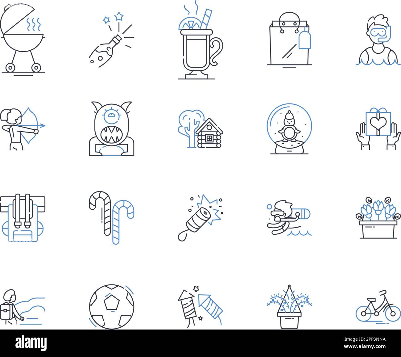 Constructive line icons collection. Positive, Productive, Progressive ...