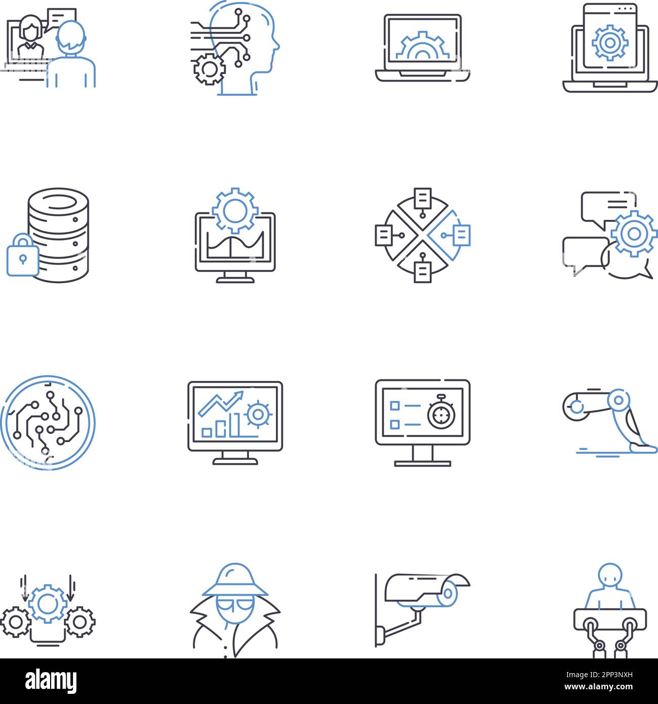 Virtual Machine Line Icons Collection Hypervisor Emulation Isolation Sandbox Virtualization