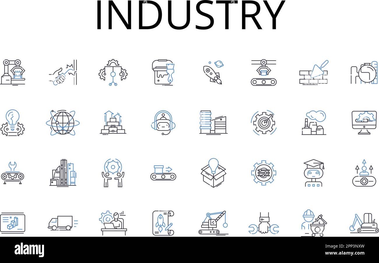 Industry line icons collection. Commerce, Business, Economy ...