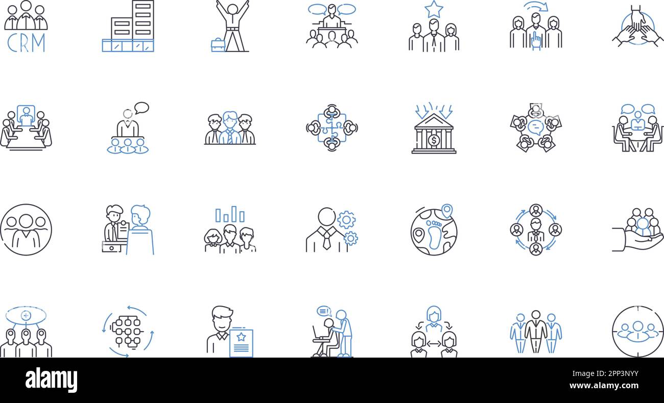Company class line icons collection. Innovative, Visionary, Adaptive ...