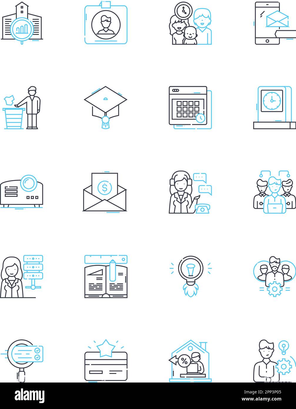 Counseling linear icons set. Support, Empathy, Insight, Trust, Healing ...