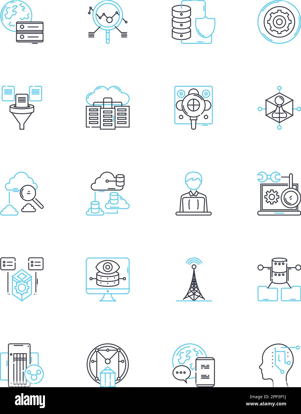 Cognitive Content Linear Icons Set Memory Perception Reasoning Learning Attention Emotion