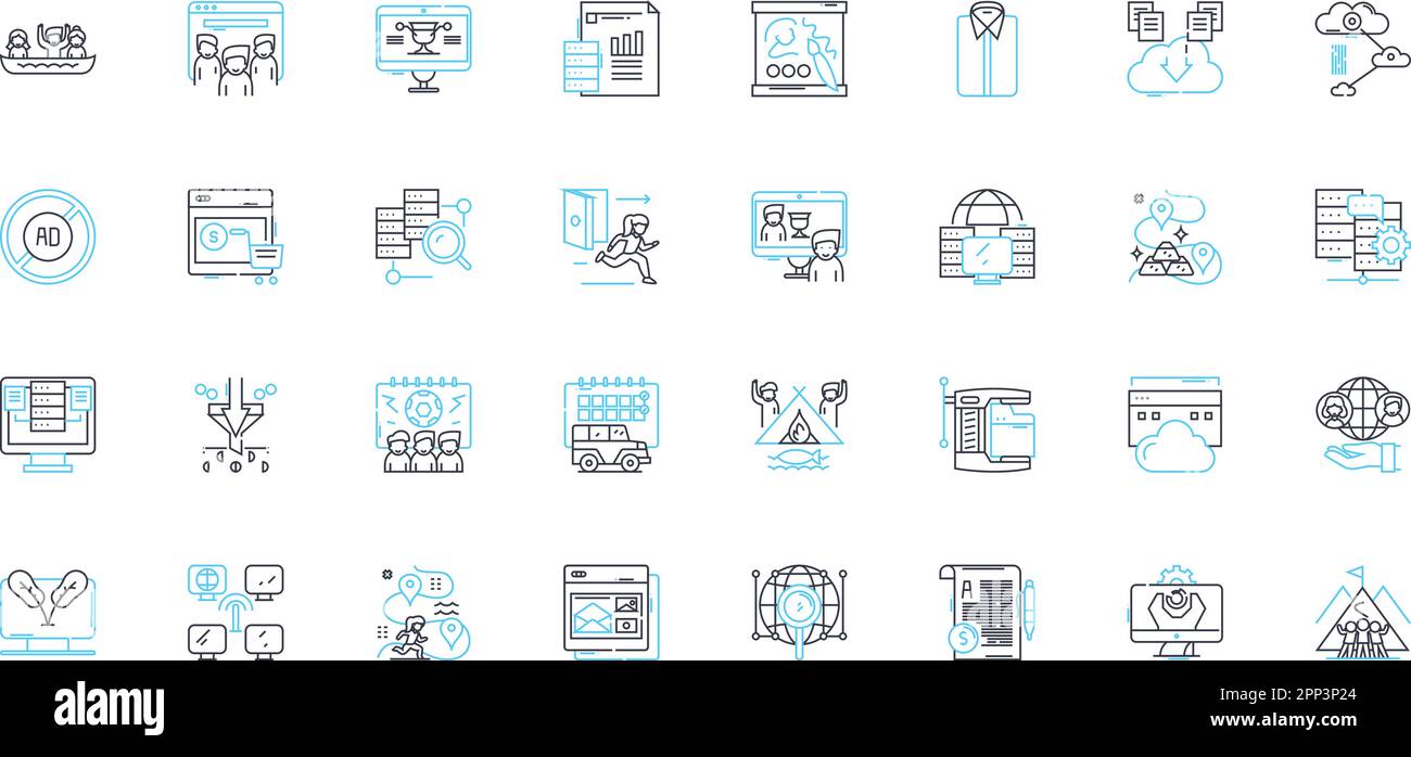 Bonding Linear Icons Set Connection Unity Closeness Attachment