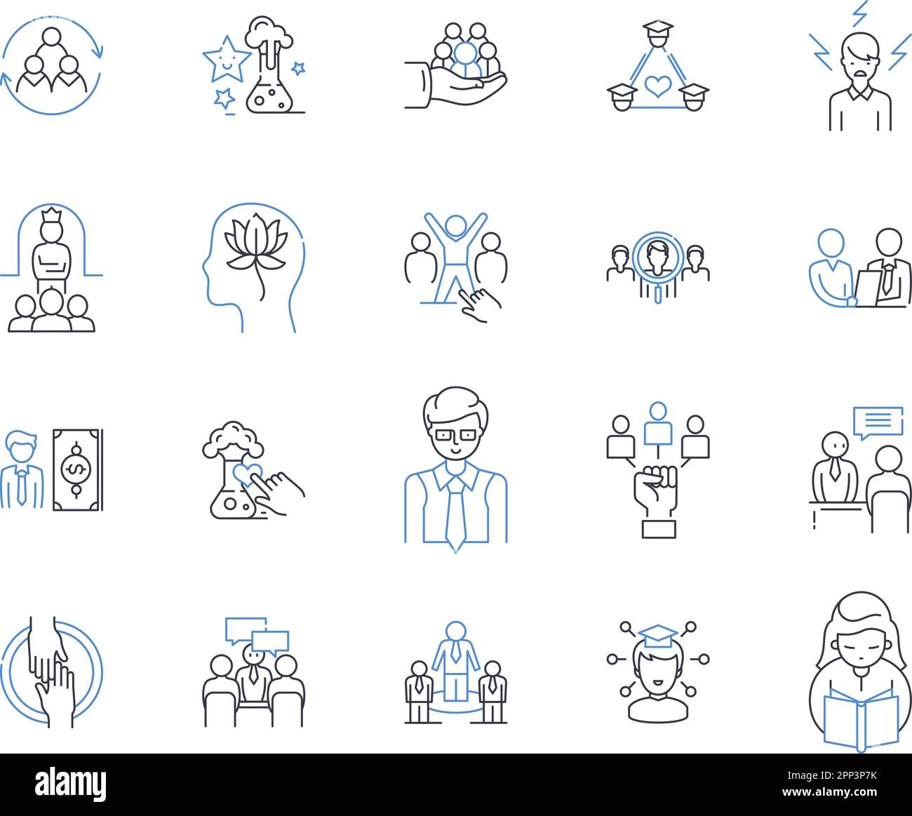 Professional mentoring line icons collection. Guiding, Knowledge ...