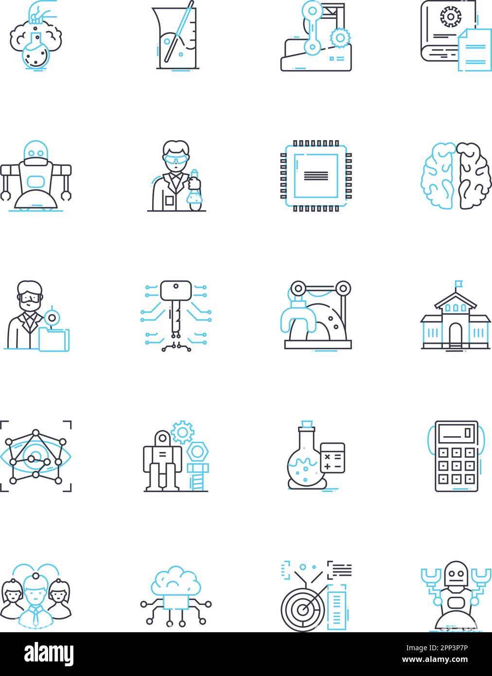 Digital advancement linear icons set. Innovation, Technology ... Digital advancement linear icons set. Innovation, Technology ...