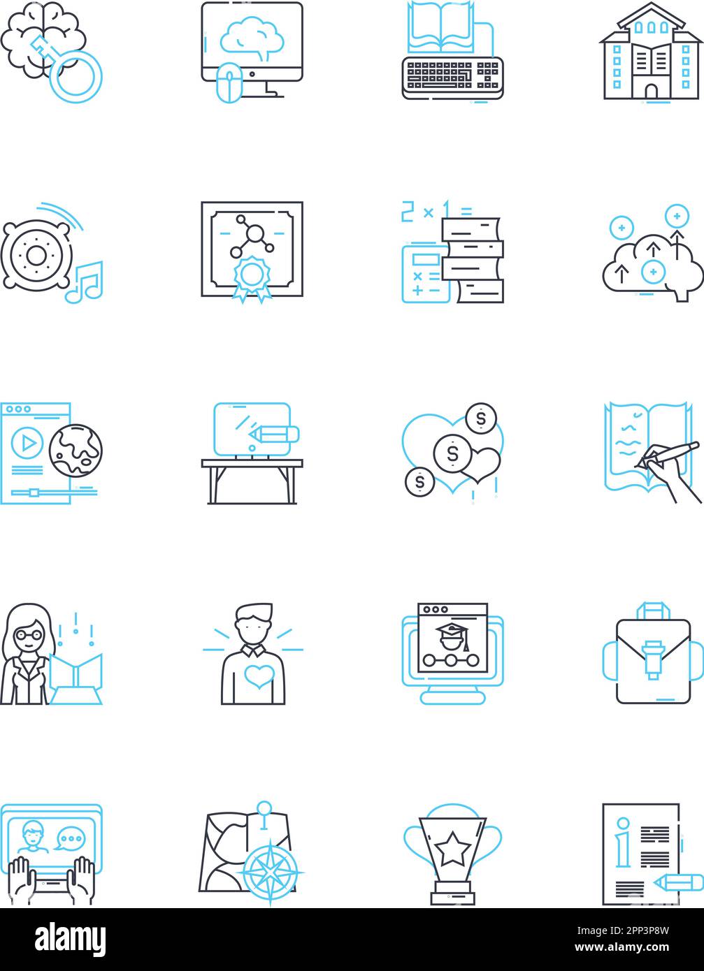 Cognitive Benefit Linear Icons Set Intelligence Memory Focus