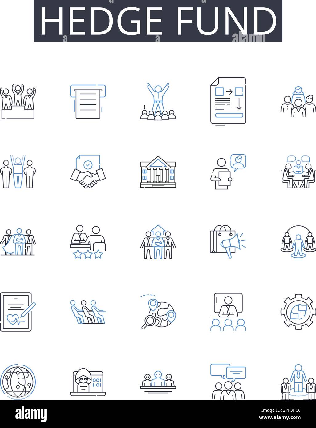 Hedge fund line icons collection. Efficiency, Profitability, Automation ...