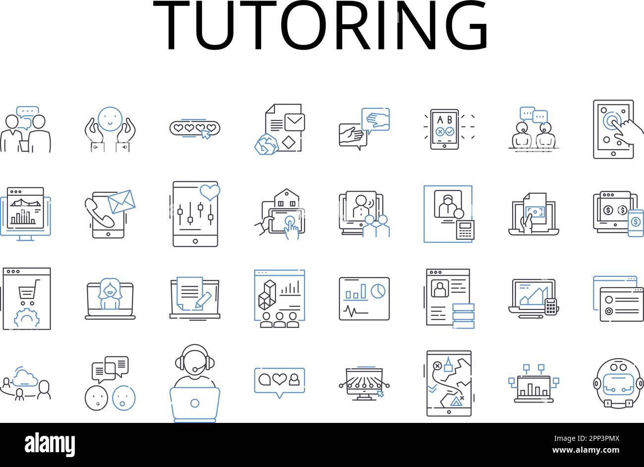 Tutoring line icons collection. Coaching, Mentoring, Advising ...