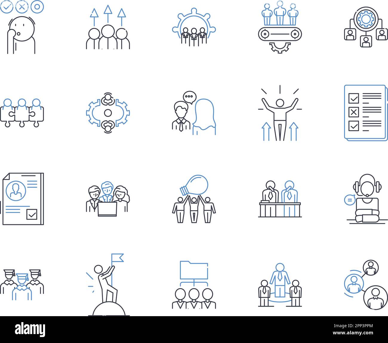 Colleagues line icons collection. Teamwork, Camaraderie, Collaboration ...