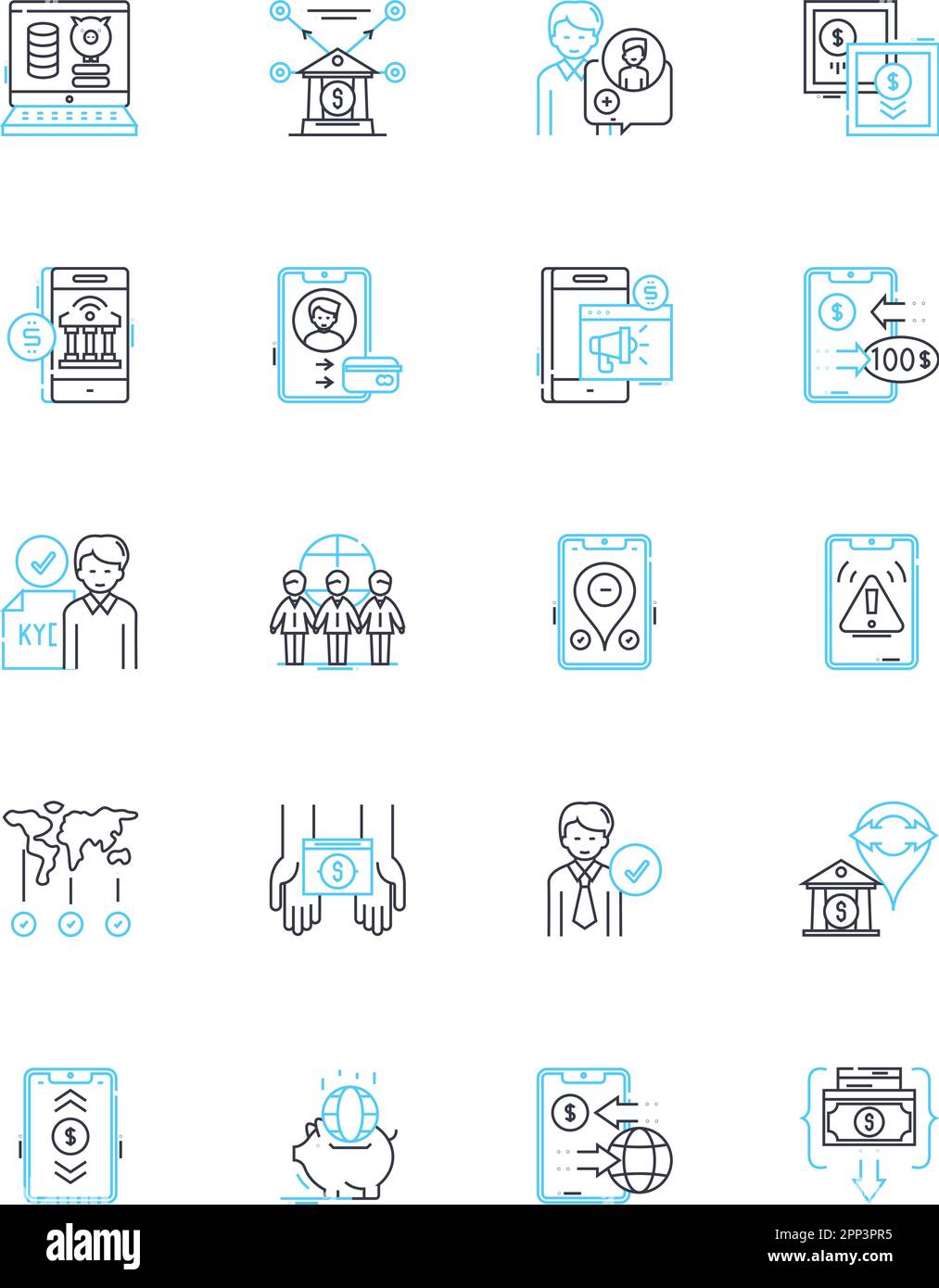 Digital Contracts Linear Icons Set E Contracts Electronic Signatures