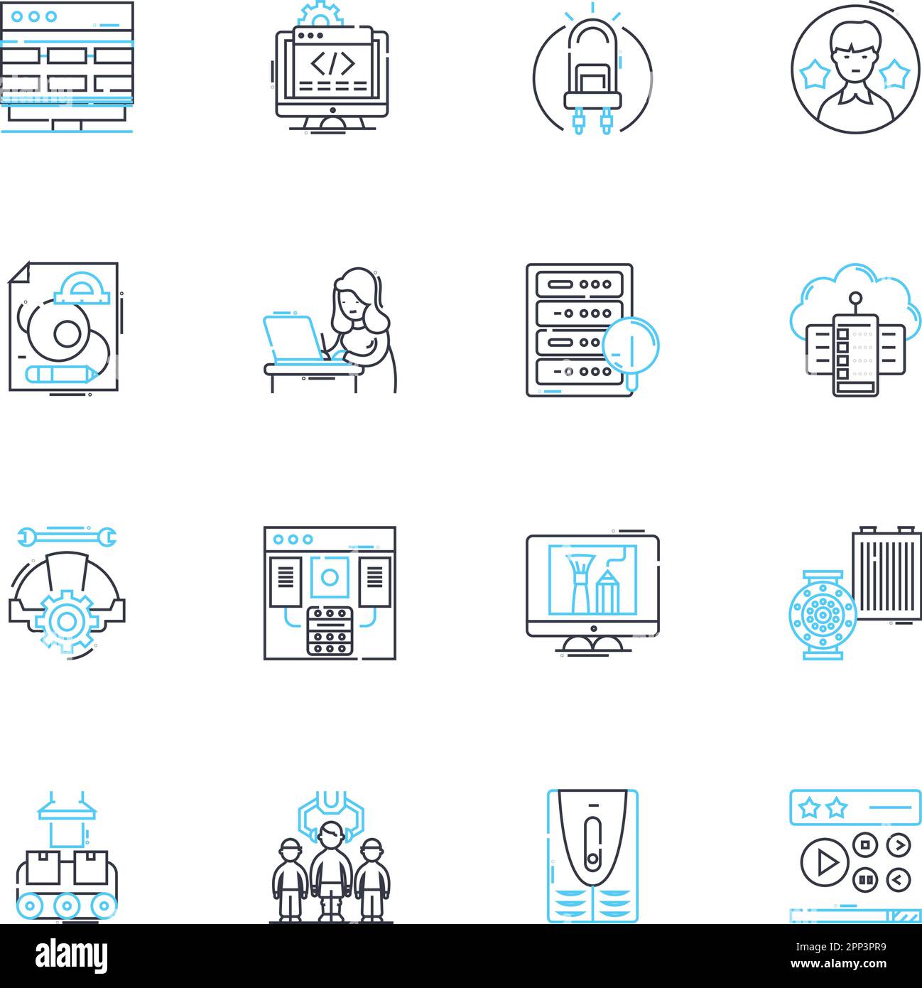 Nerk Communication Linear Icons Set Nerk Communication Connection