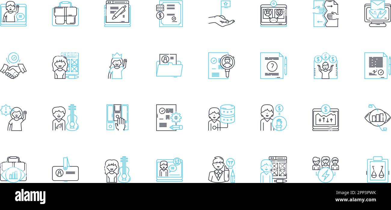 Learning Progress linear icons set. Growth, Improvement, Advancement ...