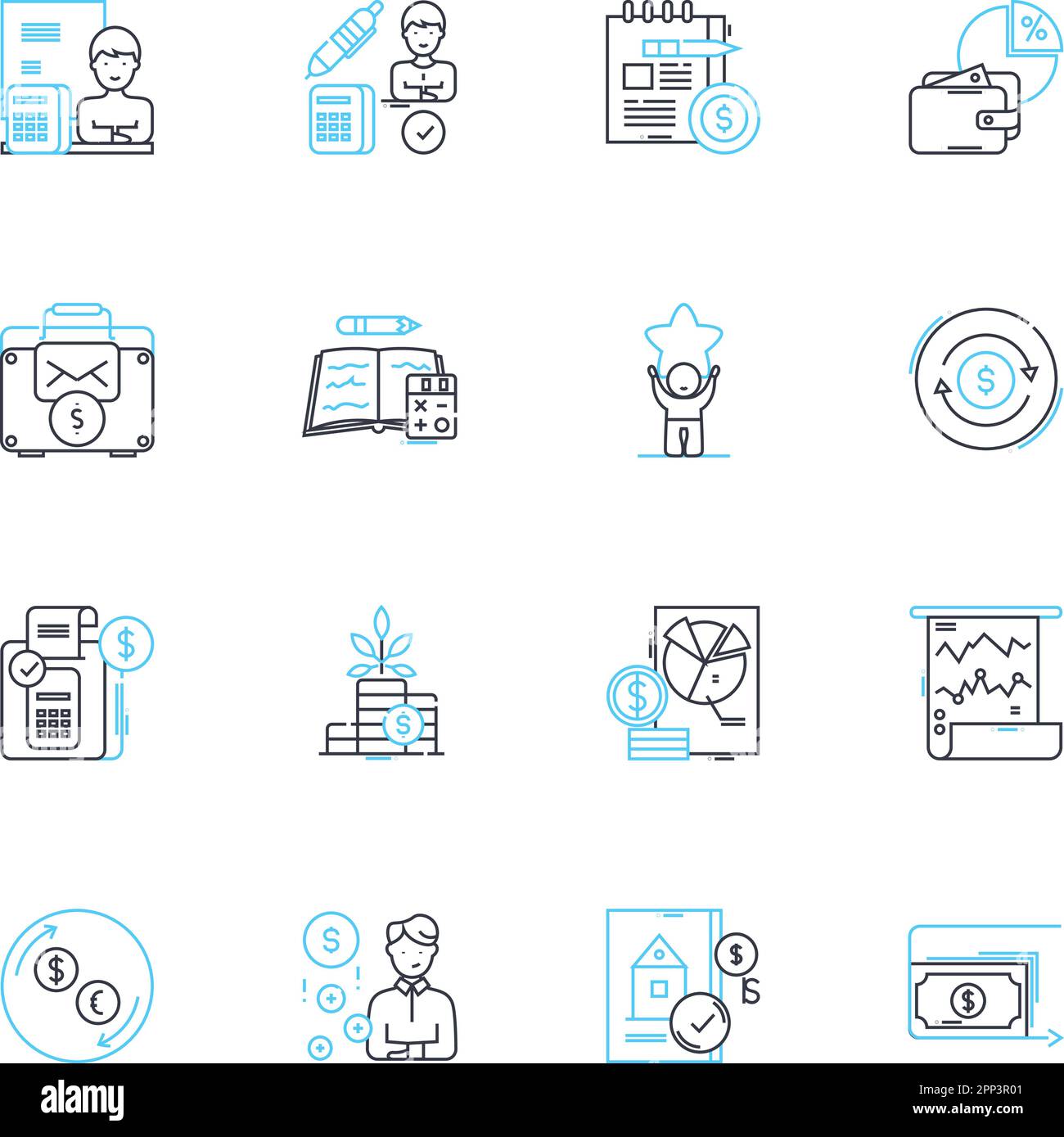 Attention Economy linear icons set. Scarcity, Distraction, Engagement ...