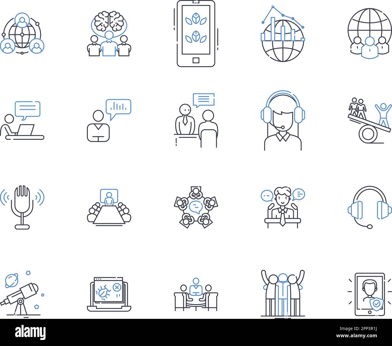 Crowd throng line icons collection. Congestion, Commotion, Bustle ...