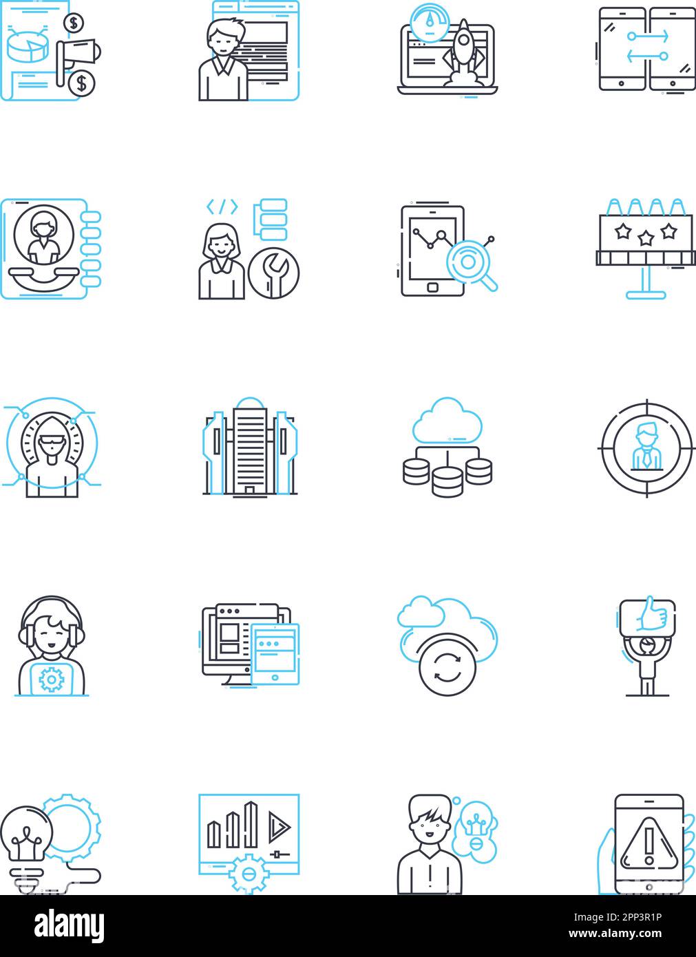 Publicity stunts linear icons set. Viral, Eye-catching, Memorable ...