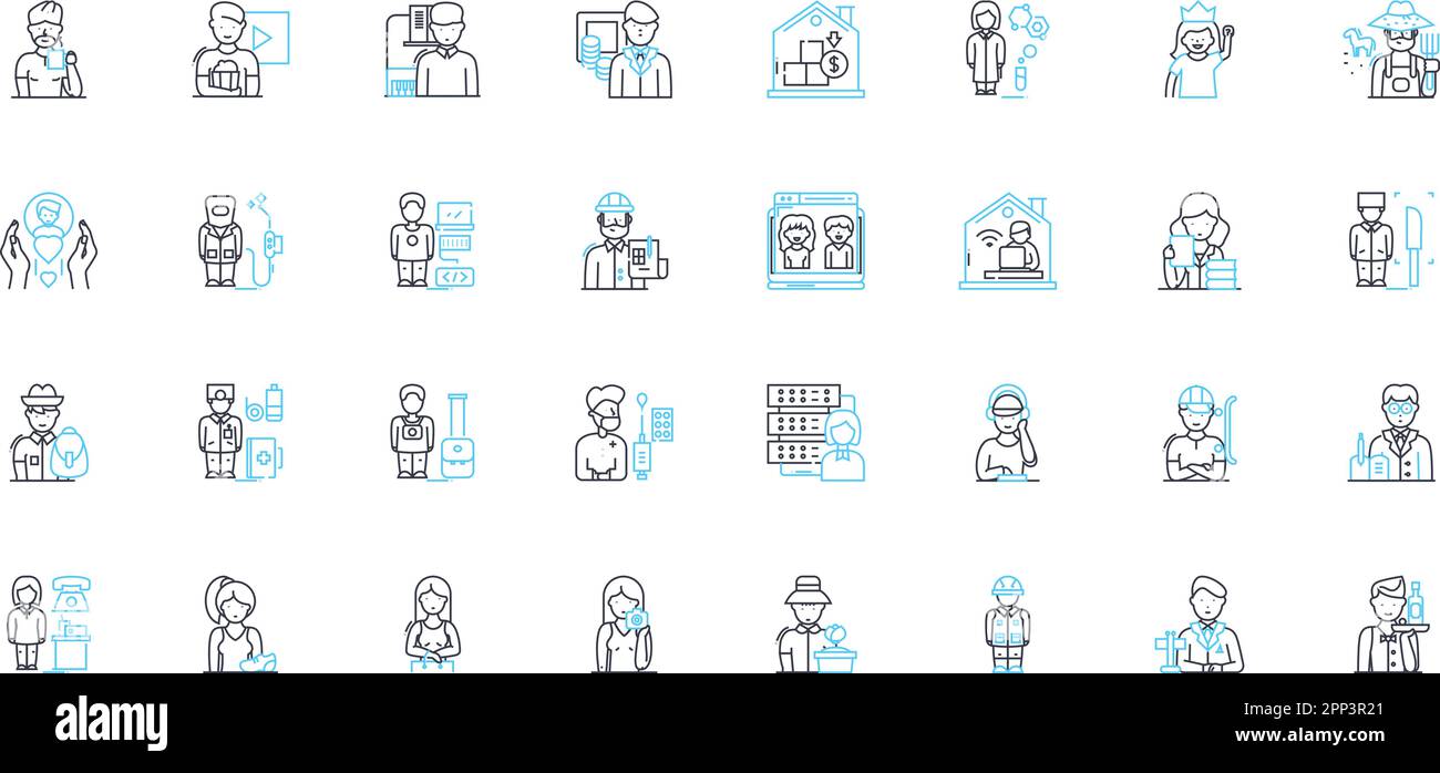 Collaborations linear icons set. Coalition, Partnership, Alliance ...