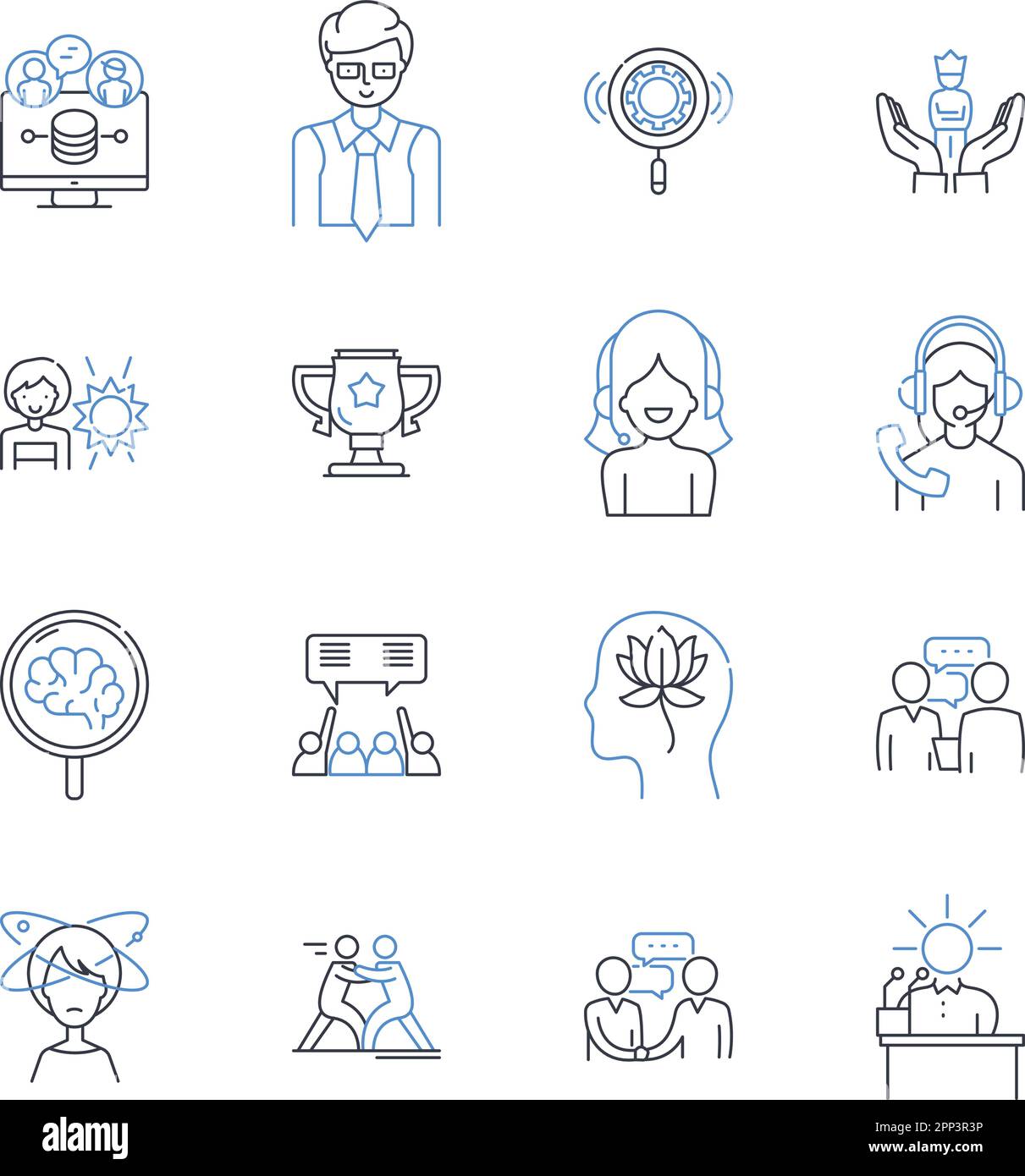 Staff empowerment line icons collection. Accountability, Autonomy ... Staff empowerment line icons collection. Accountability, Autonomy ...