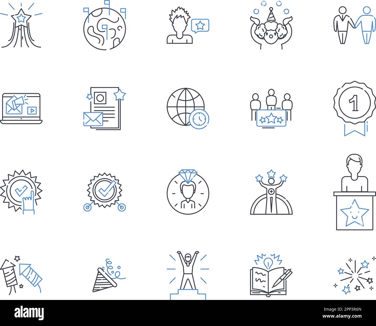 Victory line icons collection. Triumph, Conquer, Success, Winning ...