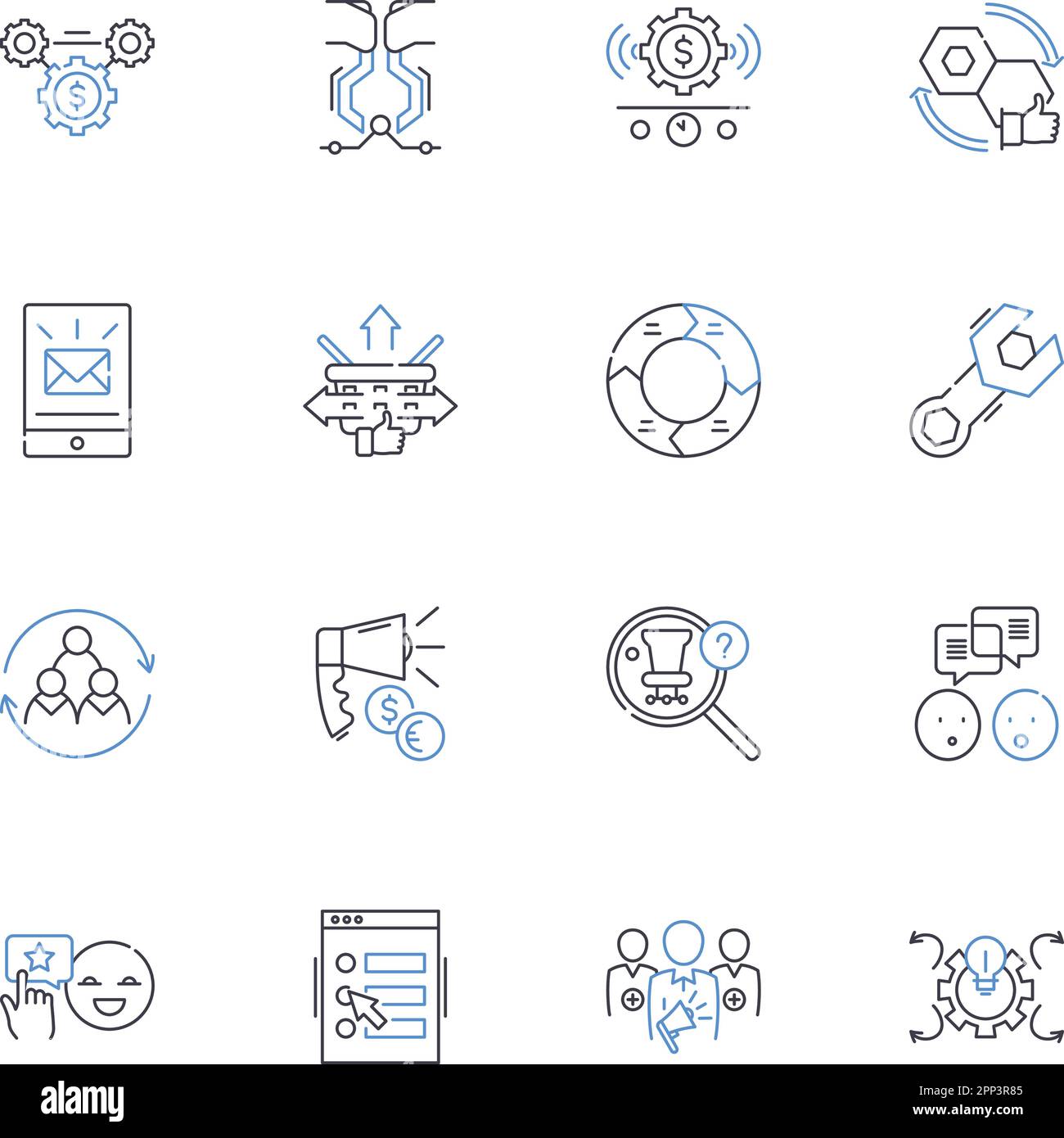 Team Partnerships Line Icons Collection Collaboration Alliance Cohesion Unity Synergy