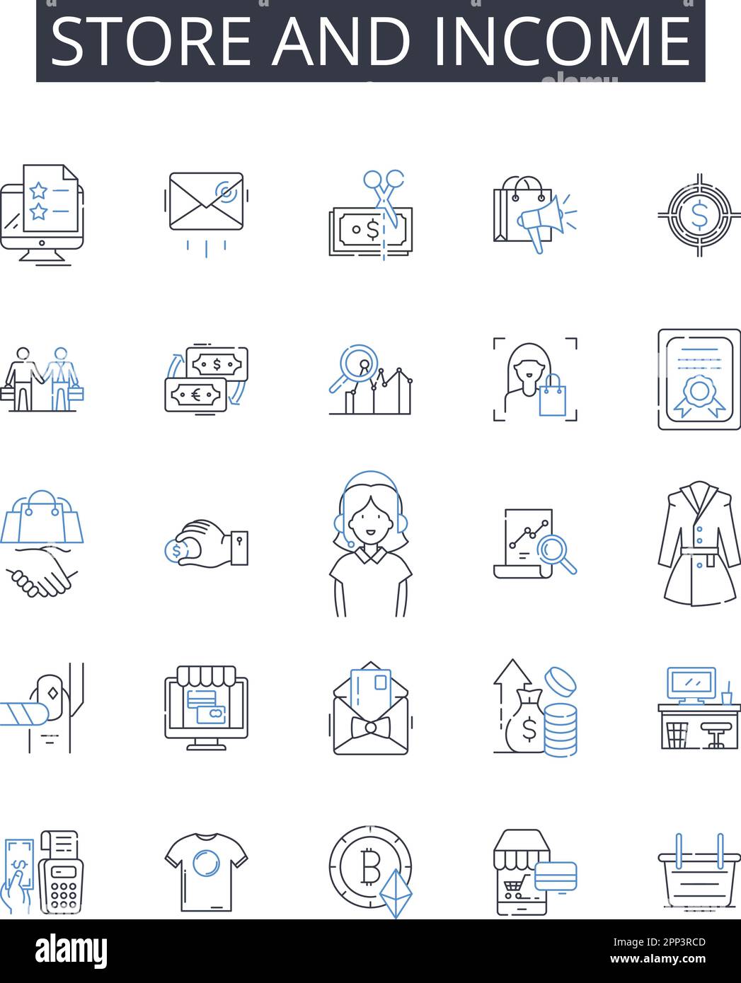 Store and income line icons collection. E-commerce, Webstore, Retail ...