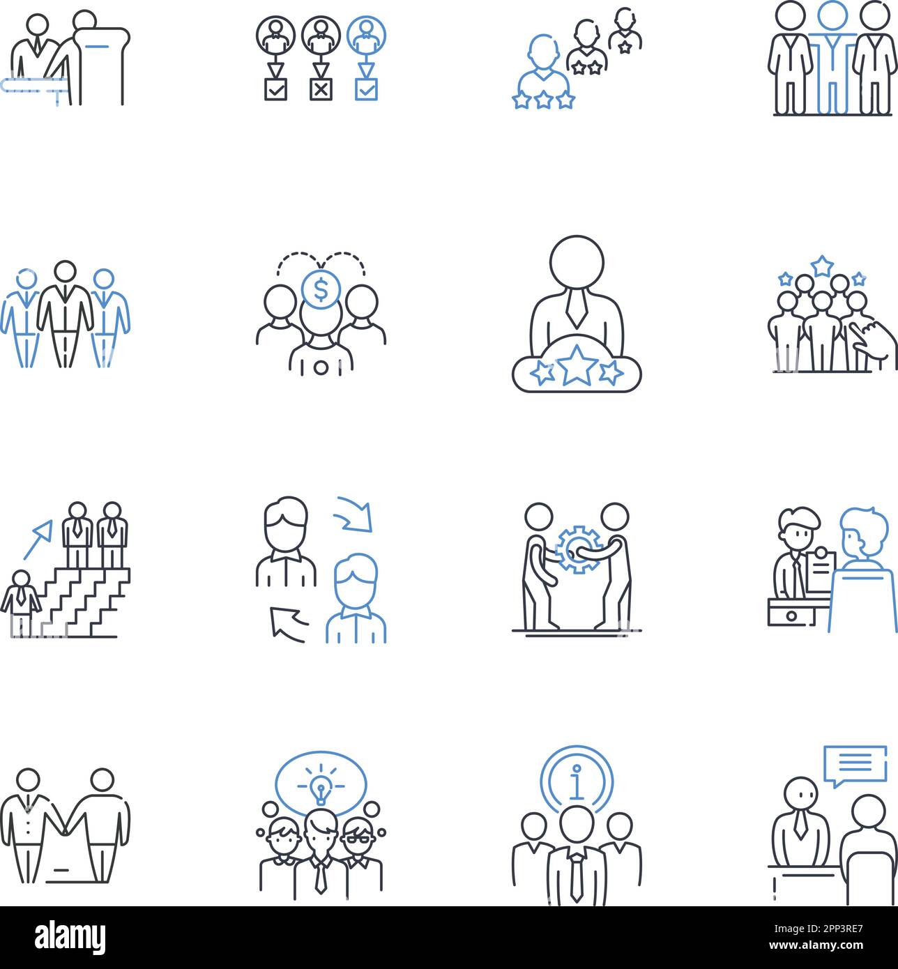 Groupmates line icons collection. Collaboration, Unity, Support, Trust ...