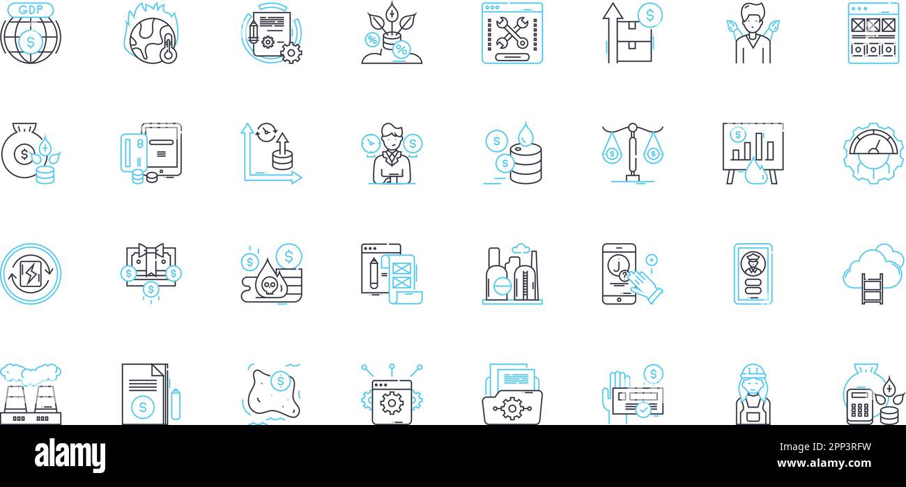 Financial prosperity linear icons set. Wealth, Abundance, Prosperity ...