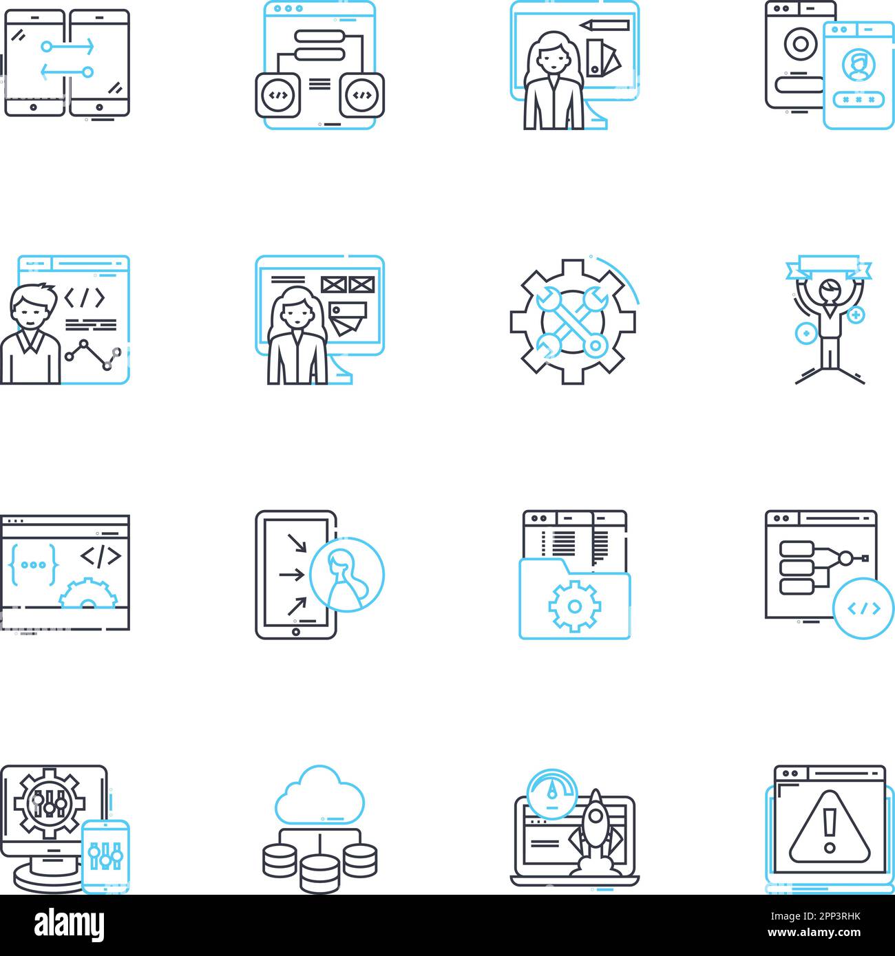 Demographic profiling linear icons set. Age, Gender, Income, Education ...