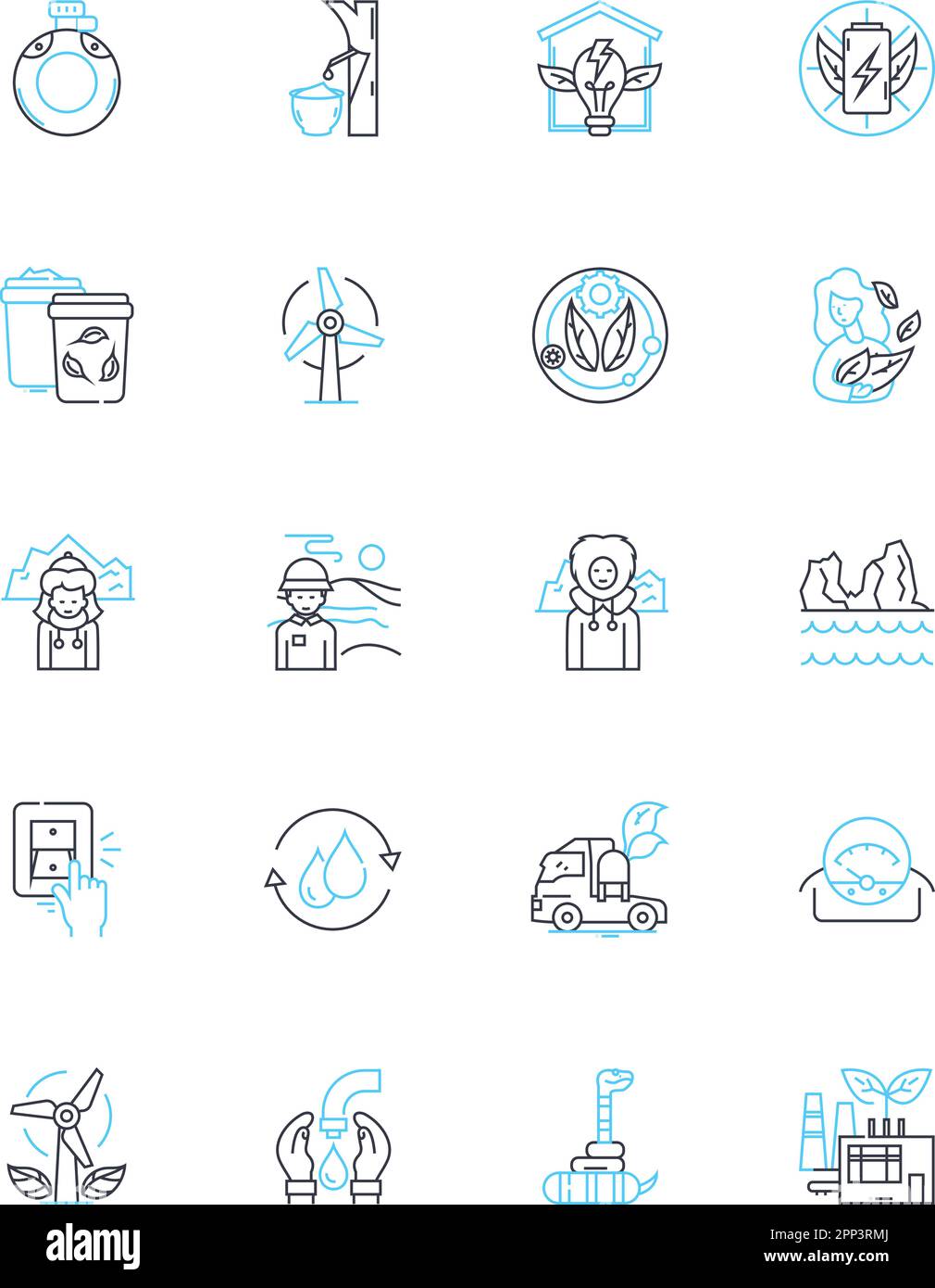 Biodegradable waste linear icons set. Composting, Decomposition ...