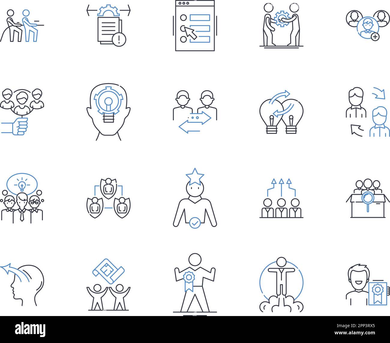Team bonding line icons collection ...
