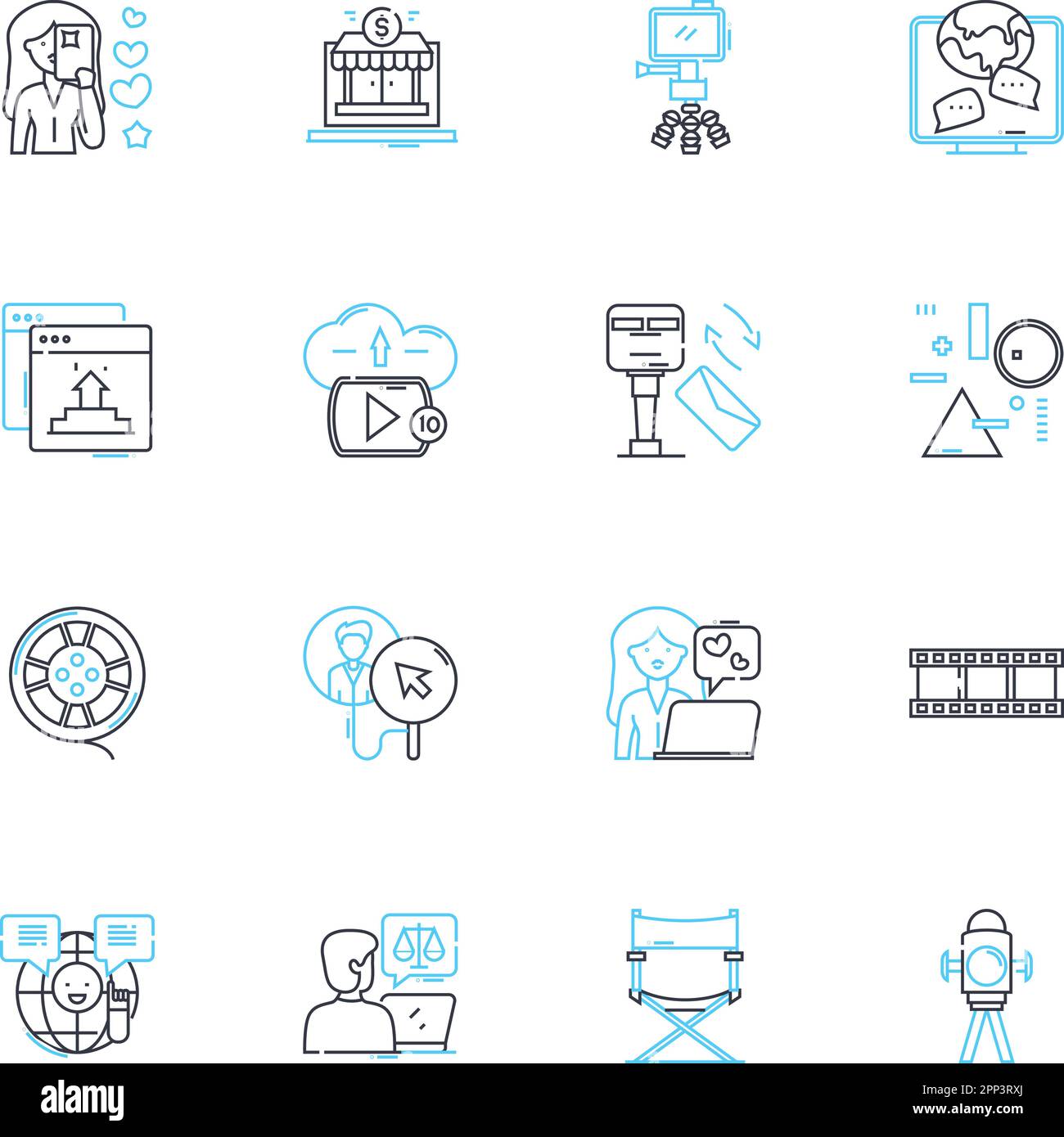 Fresh approaches linear icons set. Innovative, Creative, Novel ...
