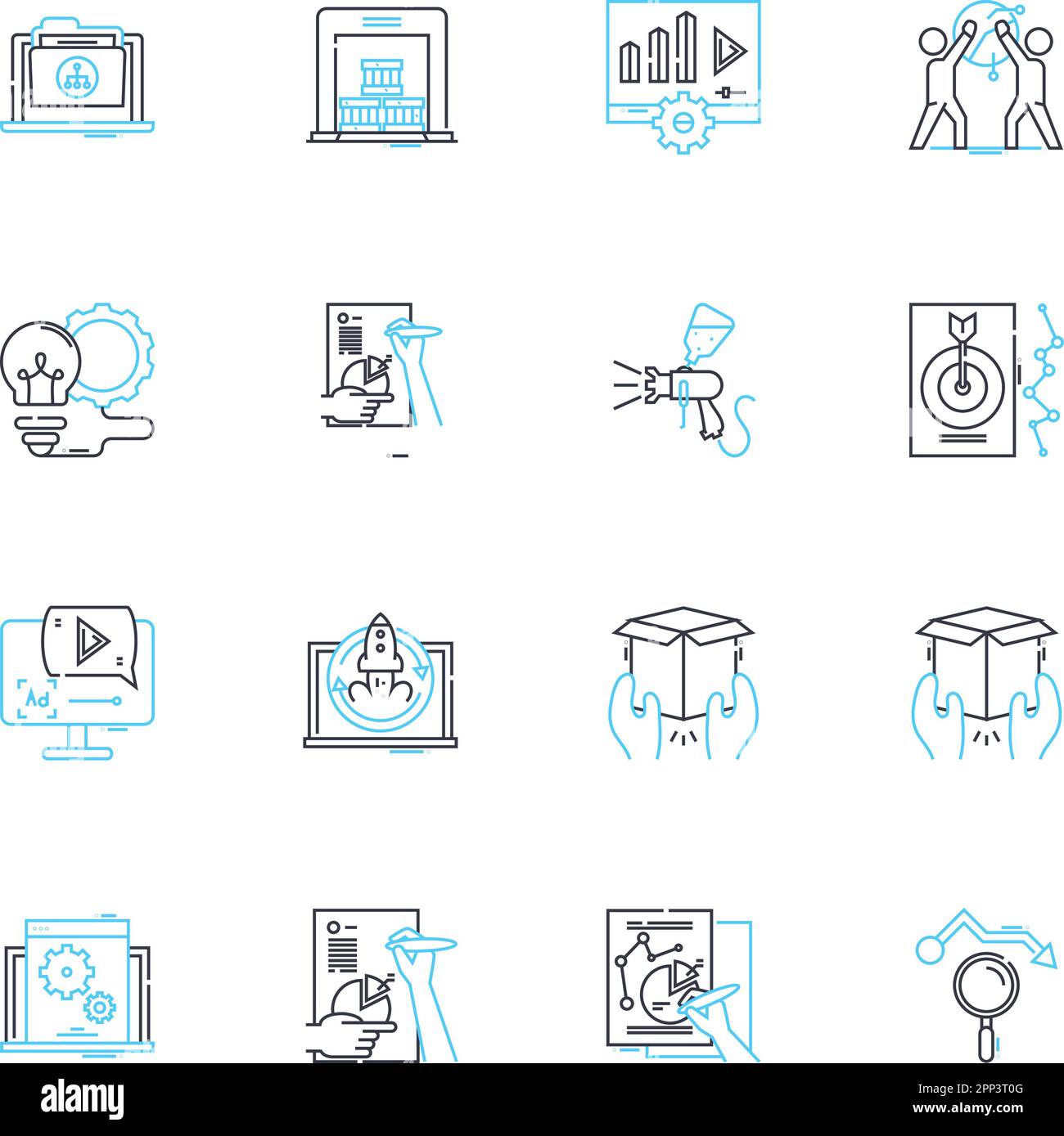 Resource Management Linear Icons Set Allocation Efficiency Planning