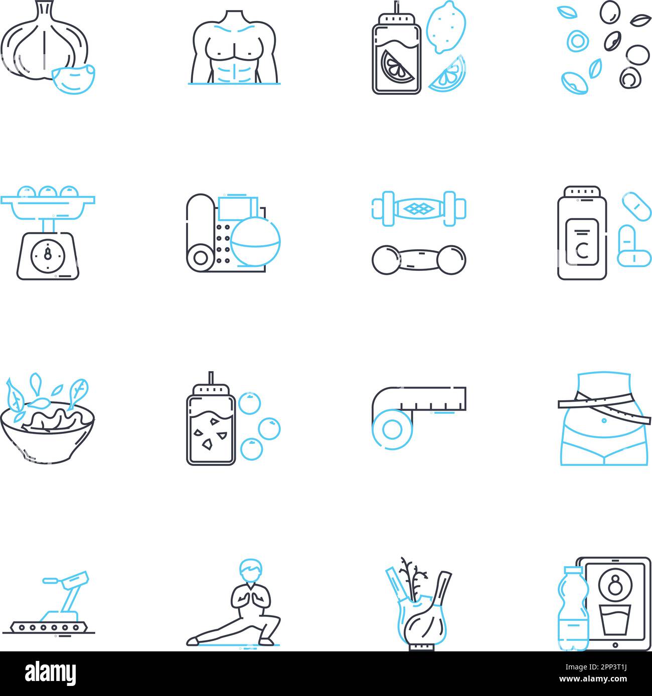 Clean nutrition linear icons set. Unprocessed, Fresh, Wholefood ...