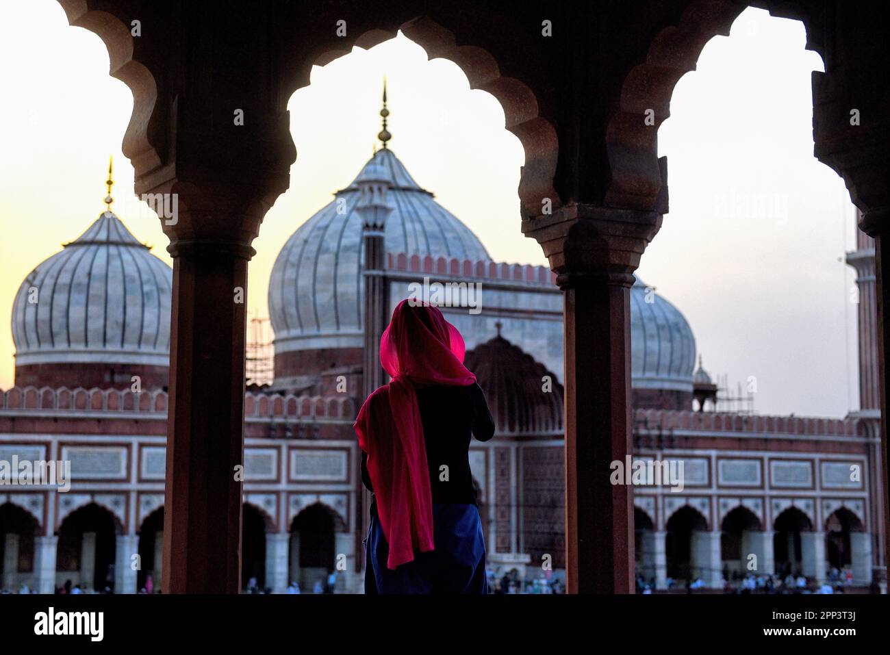 A woman seen at Jama Masjid during the ongoing Holy Month of Ramadan ...