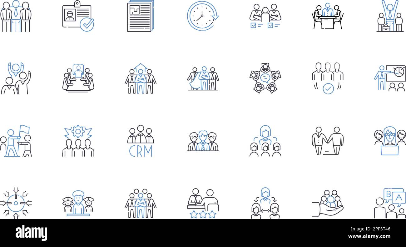 Corporate retreat line icons collection. Team-building, Leadership ...