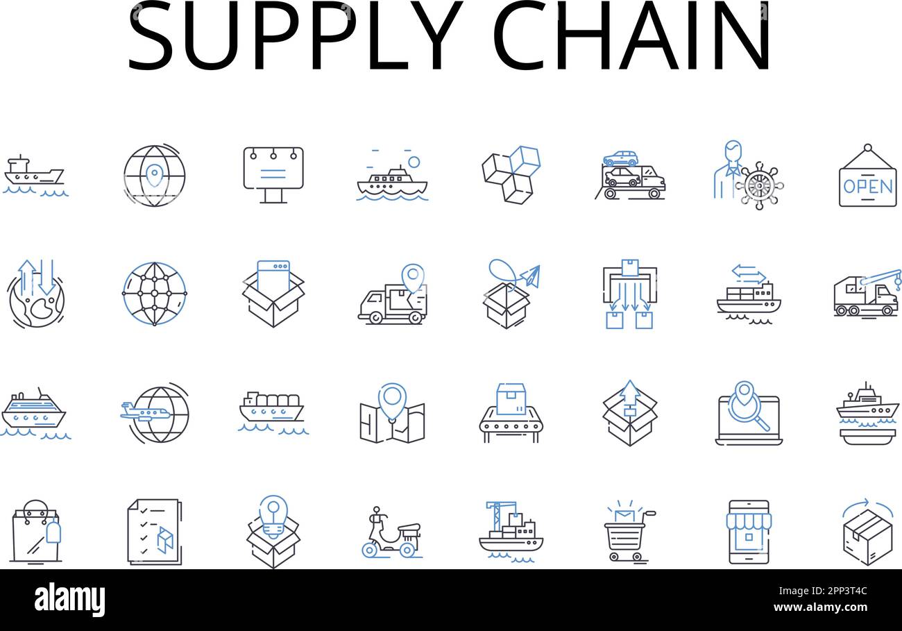 Supply chain line icons collection. Value stream, Logistics nerk ... Supply chain line icons collection. Value stream, Logistics nerk ...