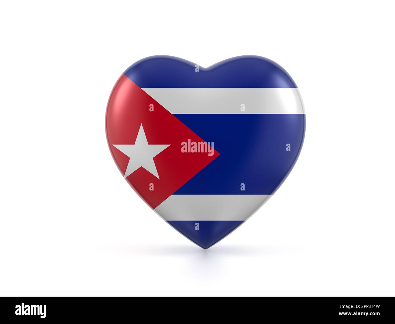 Cuba heart flag on a white background. 3d illustration Stock Photo - Alamy
