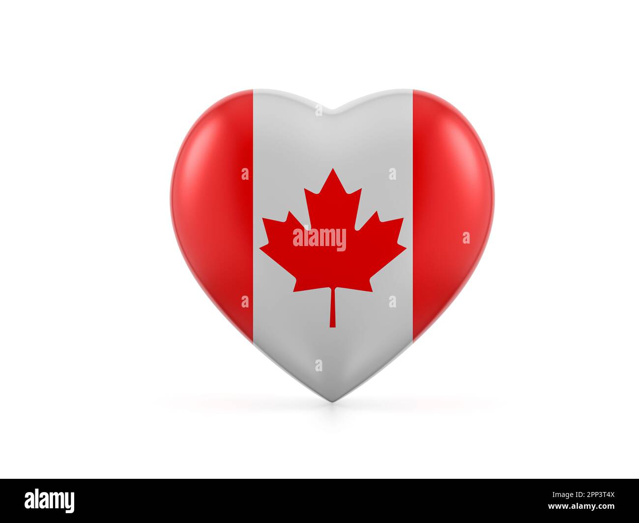 Canada heart flag on a white background. 3d illustration Stock Photo ...