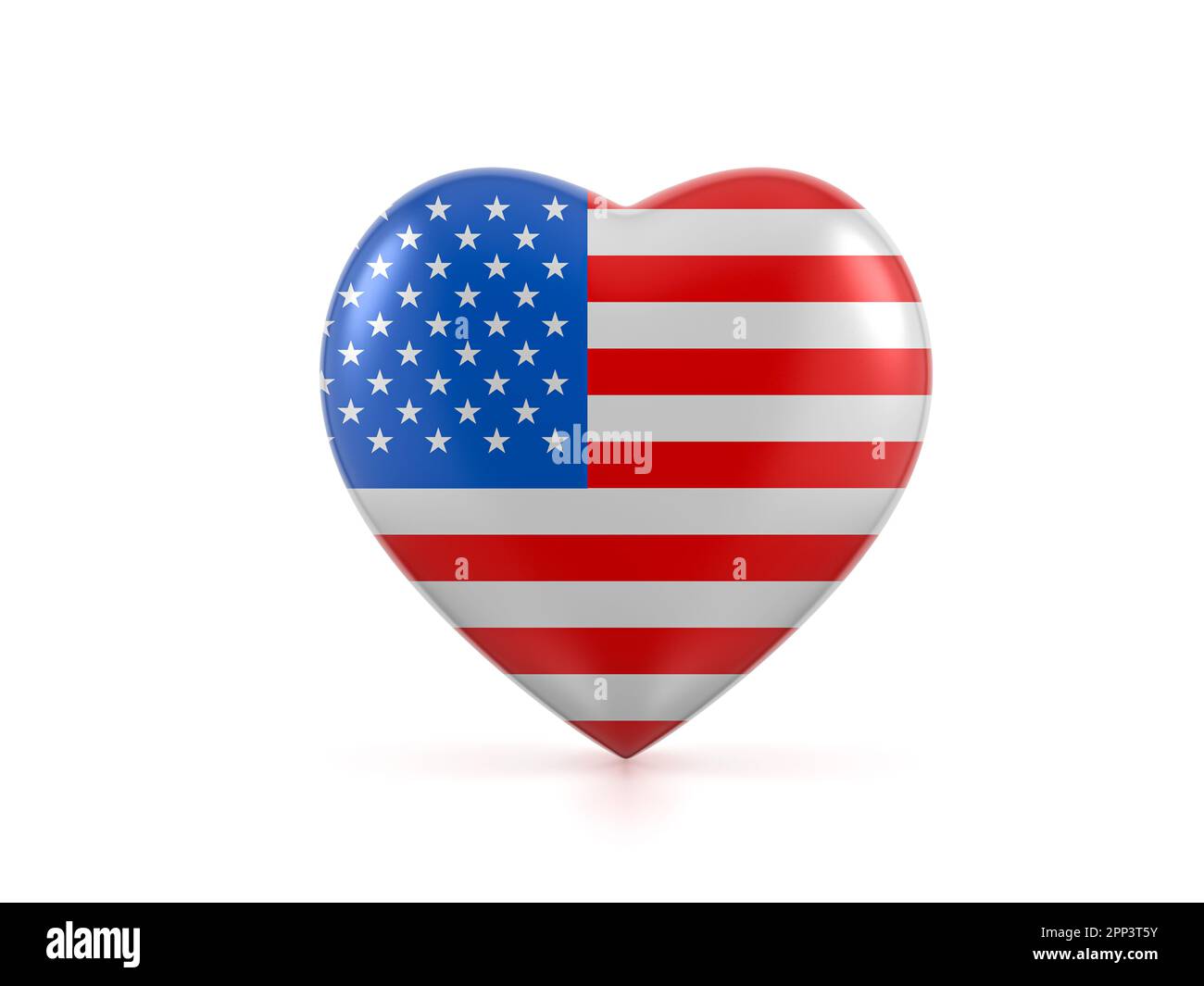 USA heart flag on a white background. 3d illustration Stock Photo - Alamy