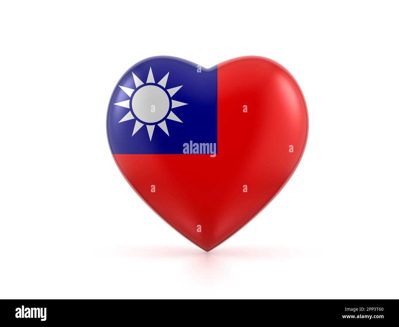 Taiwan heart flag on a white background. 3d illustration Stock Photo ...
