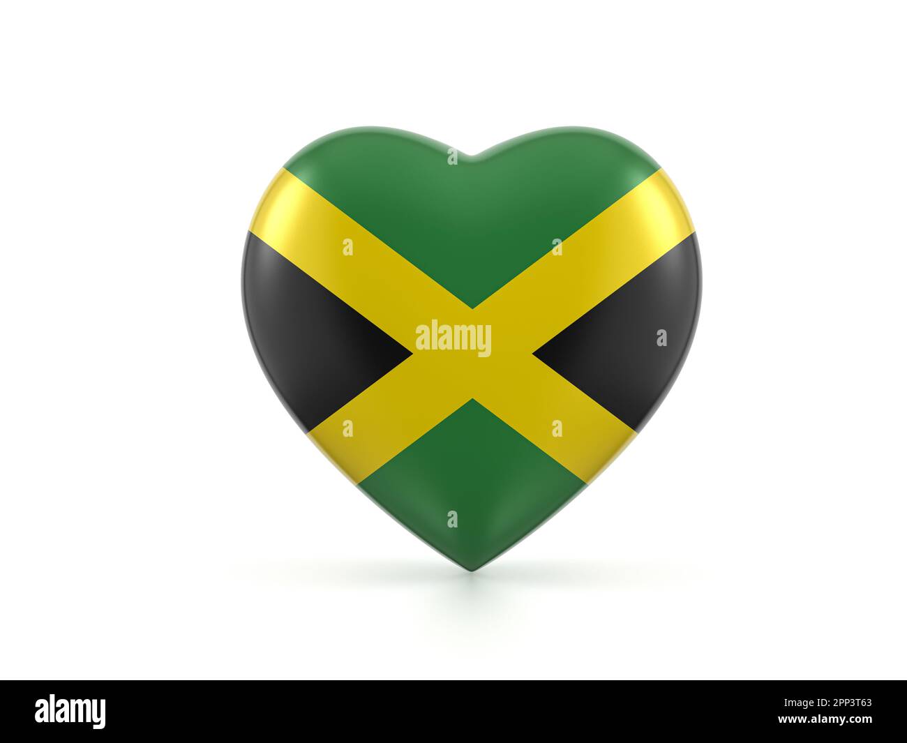 Jamaica heart flag on a white background. 3d illustration Stock Photo ...