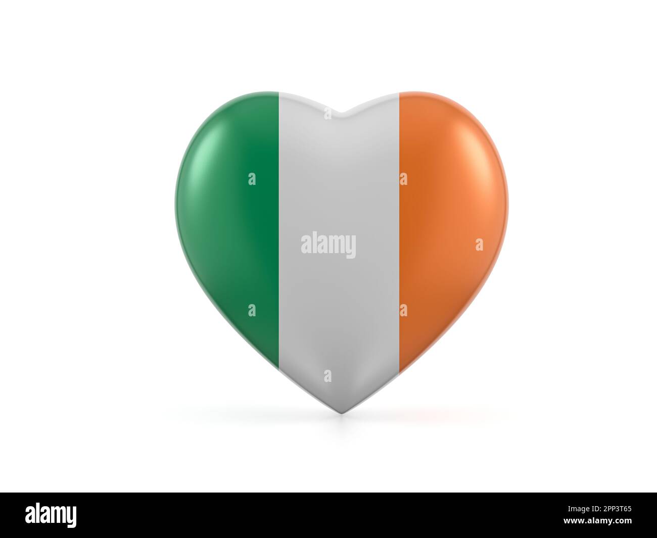 Ireland heart flag on a white background. 3d illustration Stock Photo ...