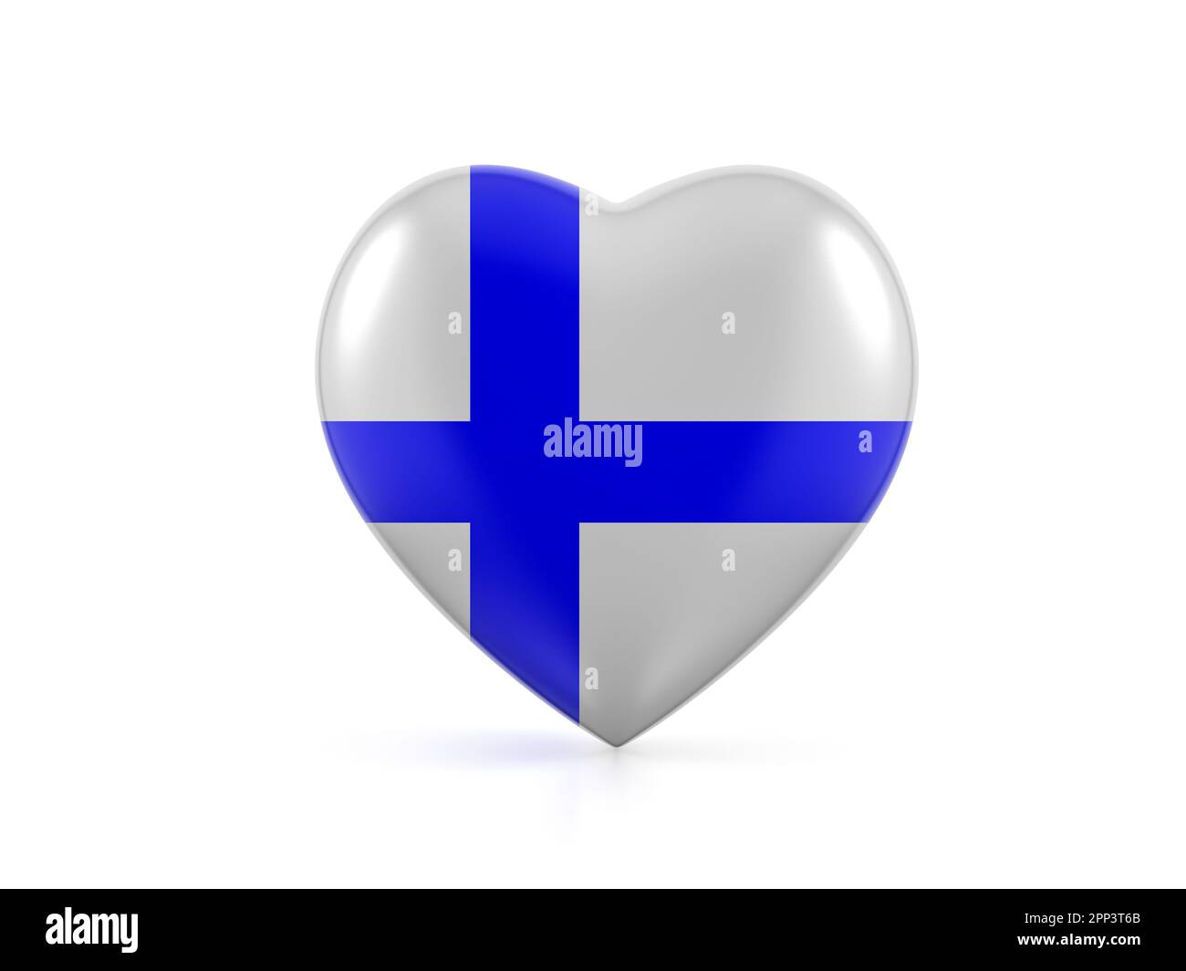 Finland heart flag on a white background. 3d illustration Stock Photo ...